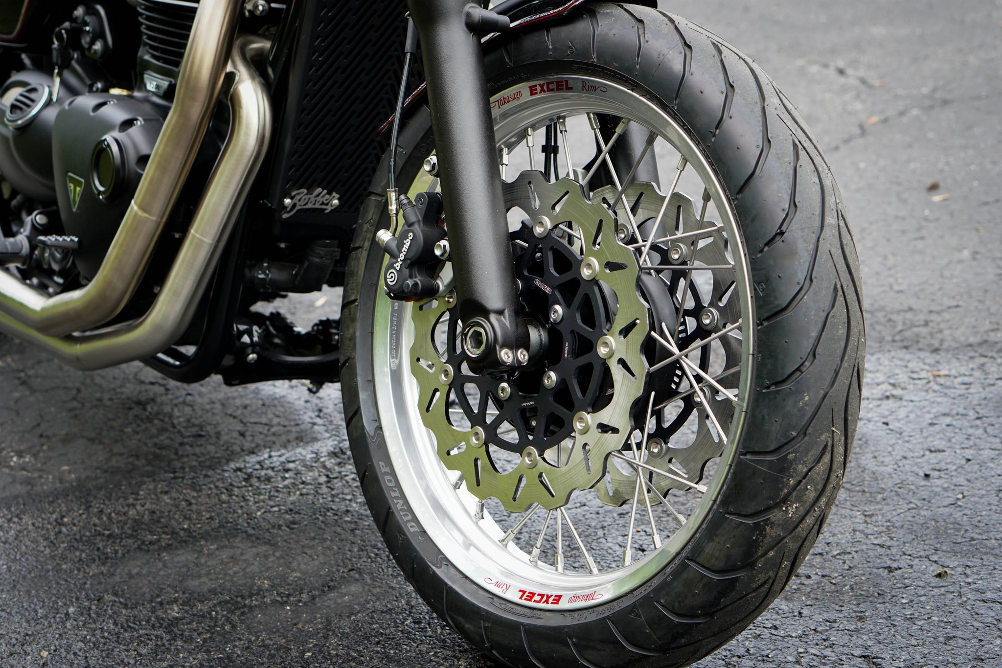 Triumph Bobber Custom Excel Wide Wheel - Spoke and Rim Kits - Brogue M ...
