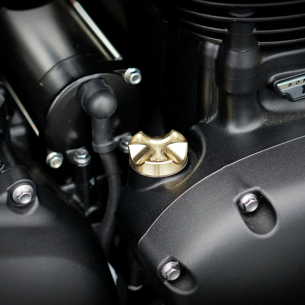 Triumph Machined Brass Oil Filler Cap - Brogue Moto – Brogue Motorcycles